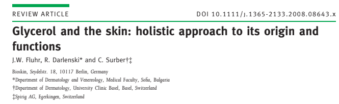 Glycerol and the skin: holistic approach to its origin and functions – MDRN